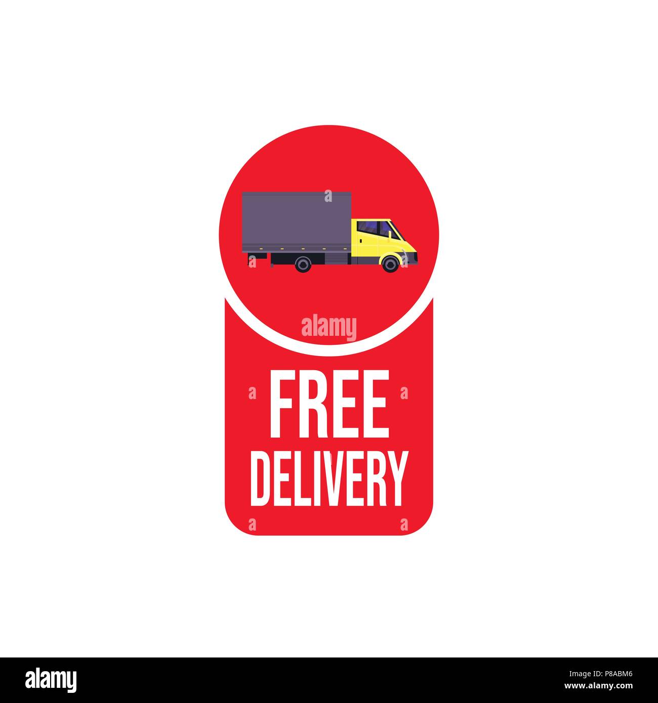 free delivery truck icon isolated sticker badge logo design elements ...