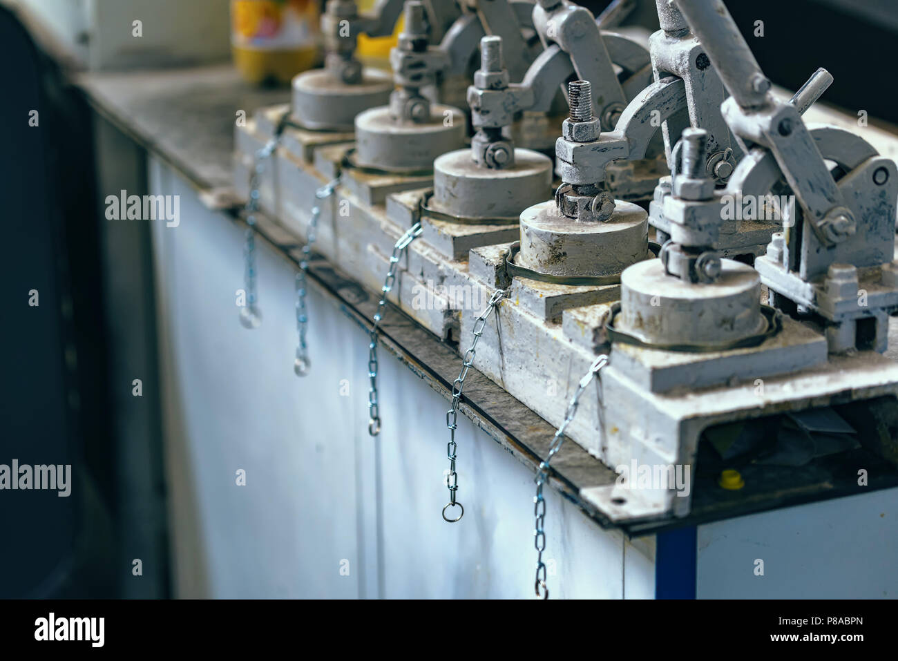 Industrial machine at factory close Stock Photo - Alamy