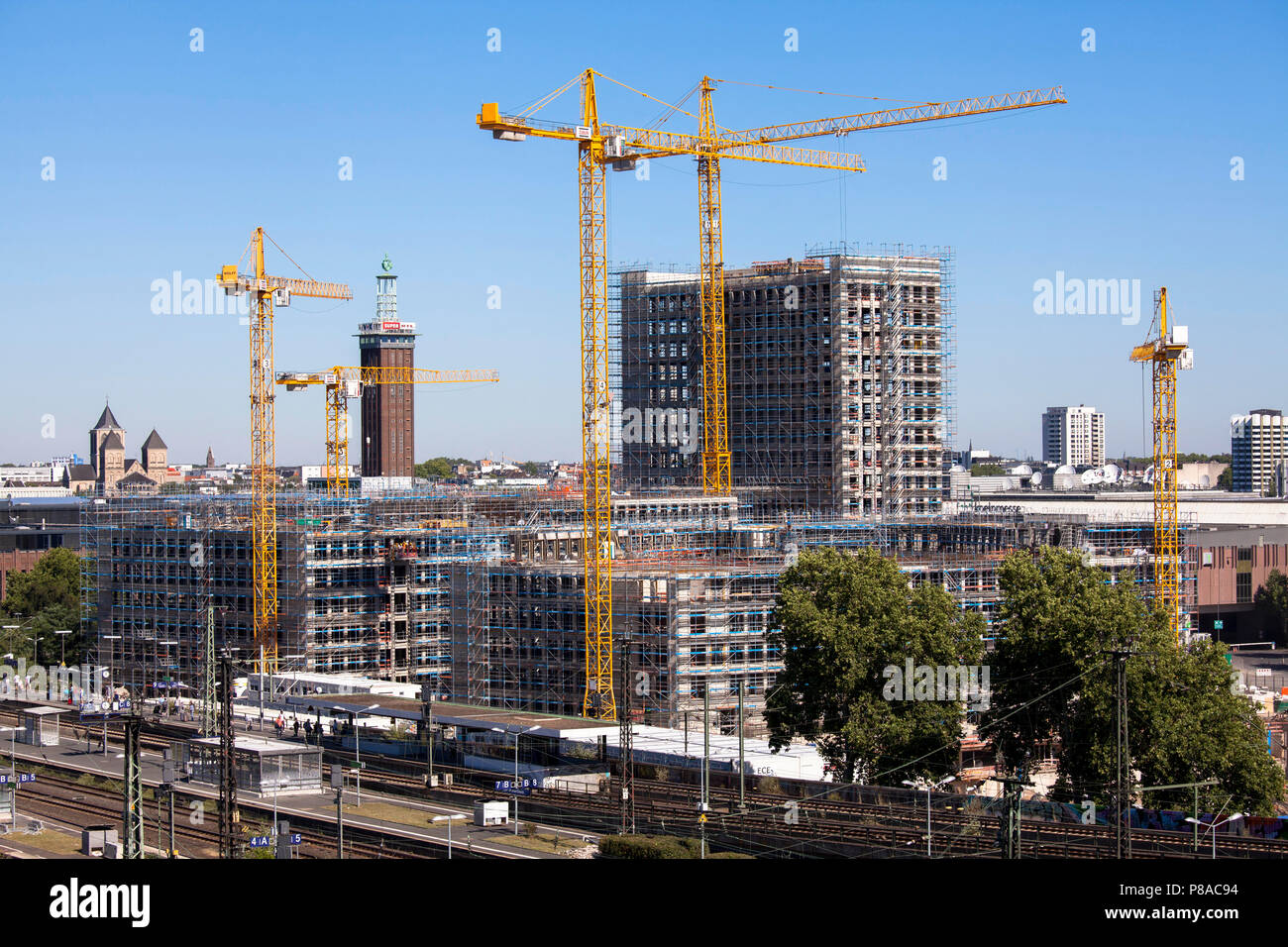 Germany, Cologne, the construction site of the building project ...