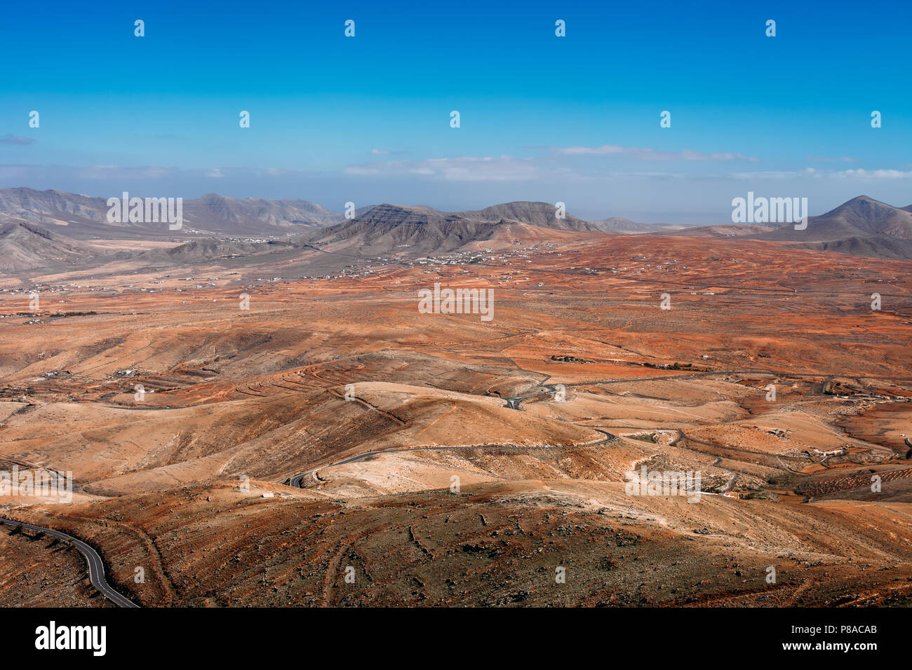 Beautiful top view panorama of volcanic mountains from the viewpoint ...