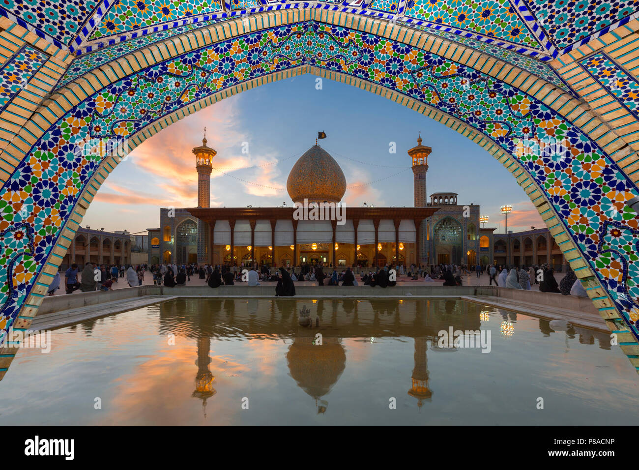 Holy shrine of Shah Cheragh, an important muslim religious site, in ...