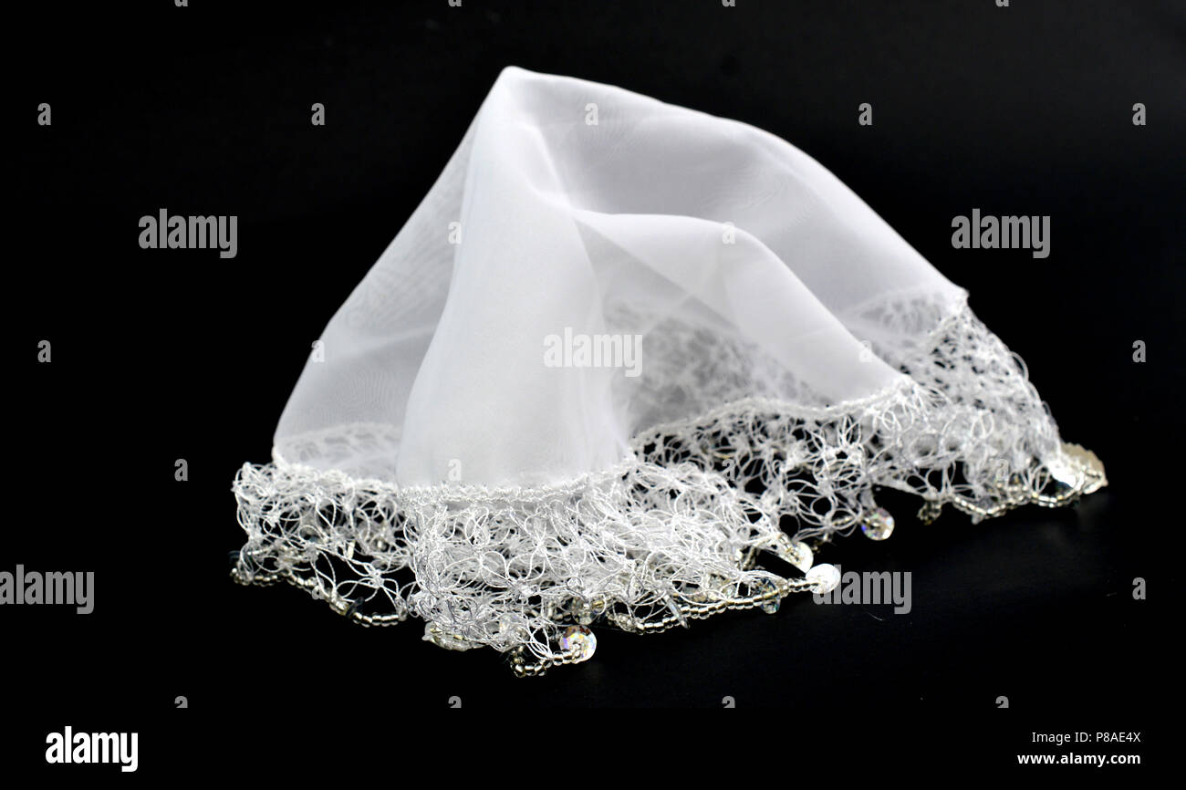 handmade handkerchief used for dancing on a turkish wedding on black ...