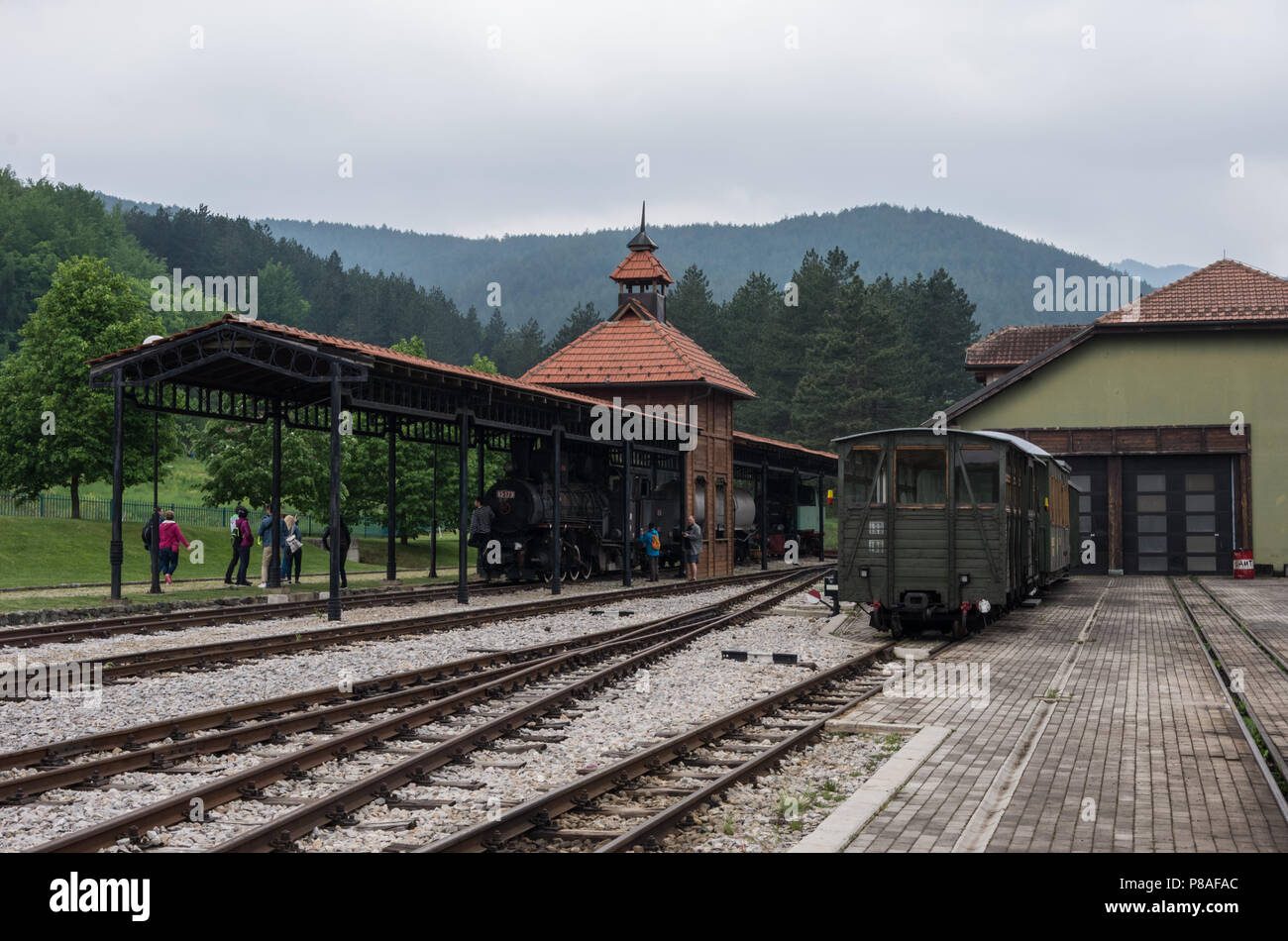 Sargan Vitasi, Serbia - May 6, 2018: Old steam trains in Sargan Vitasi ...