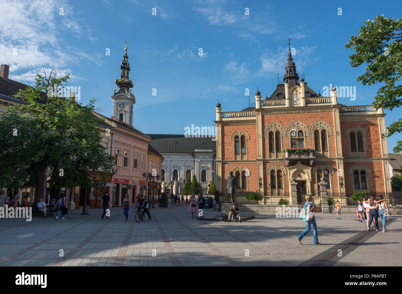 Novi Sad, Serbia - May 08, 2018: Monument of Jovan Jovanovic Zmaj, in ...