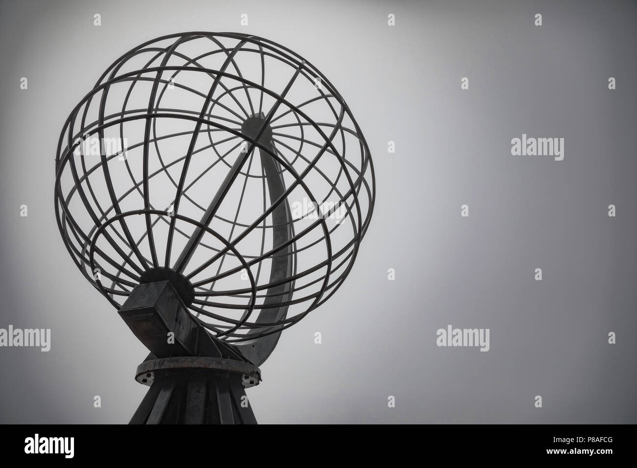 Famous symbol of the North Cape, the northernmost point of Europe Stock ...