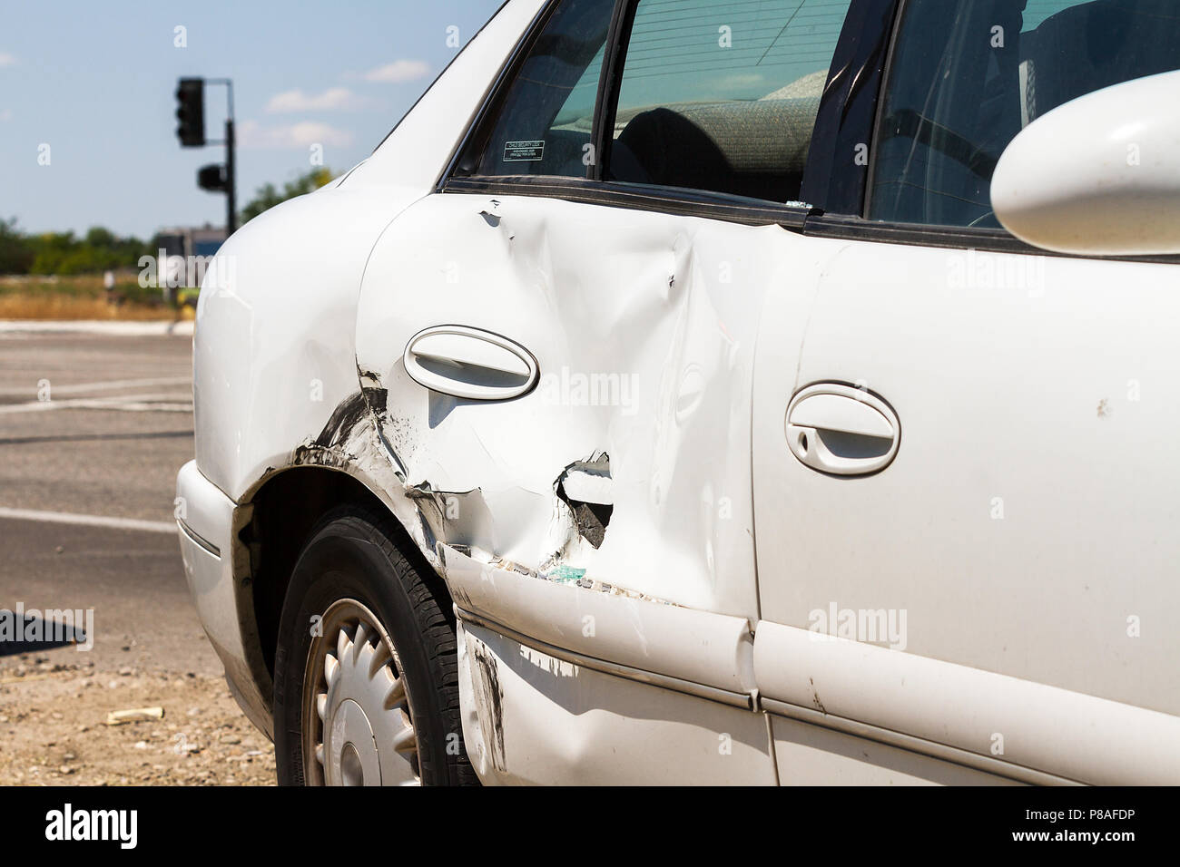 Car on its side after a crash hi-res stock photography and images - Alamy