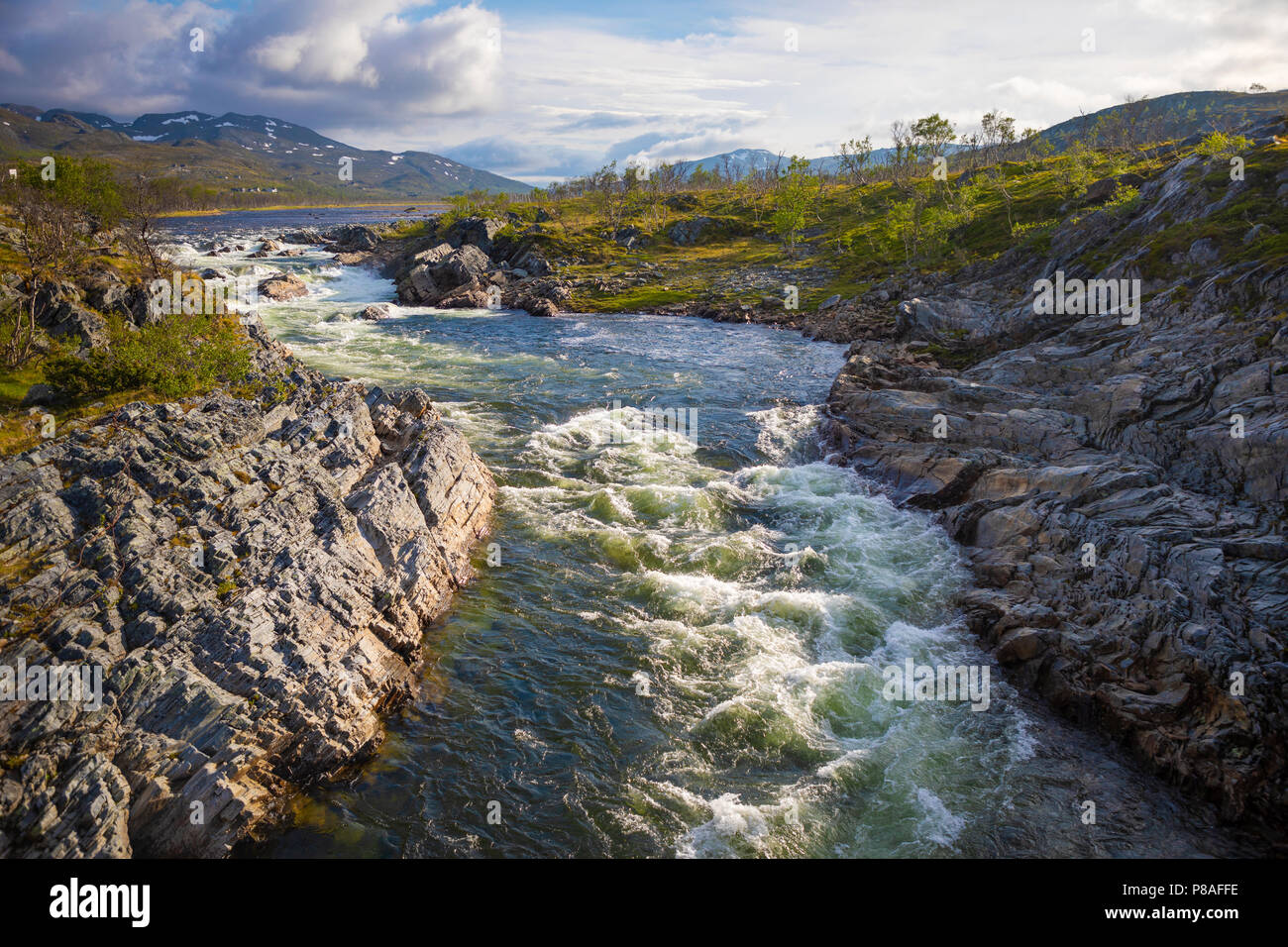 a beautiful norwegian river - nord europe travel Stock Photo - Alamy
