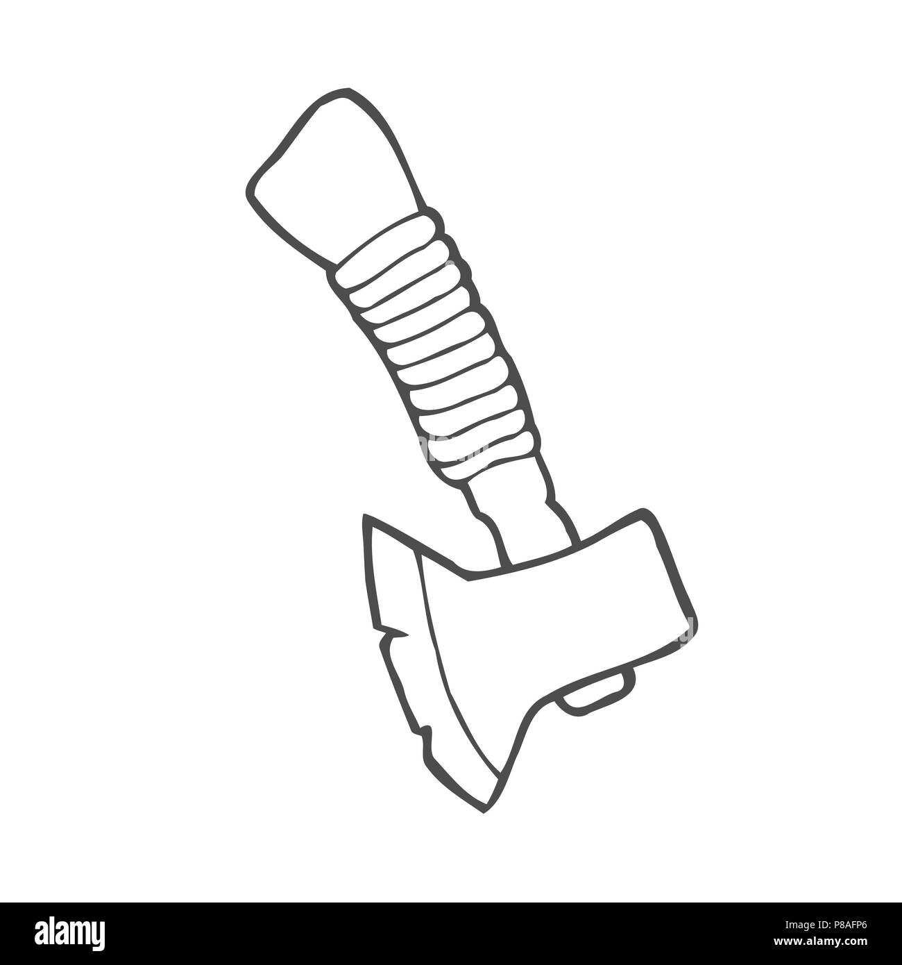 Timber Axe Hand drawn sketch illustration vector Stock Vector Image ...