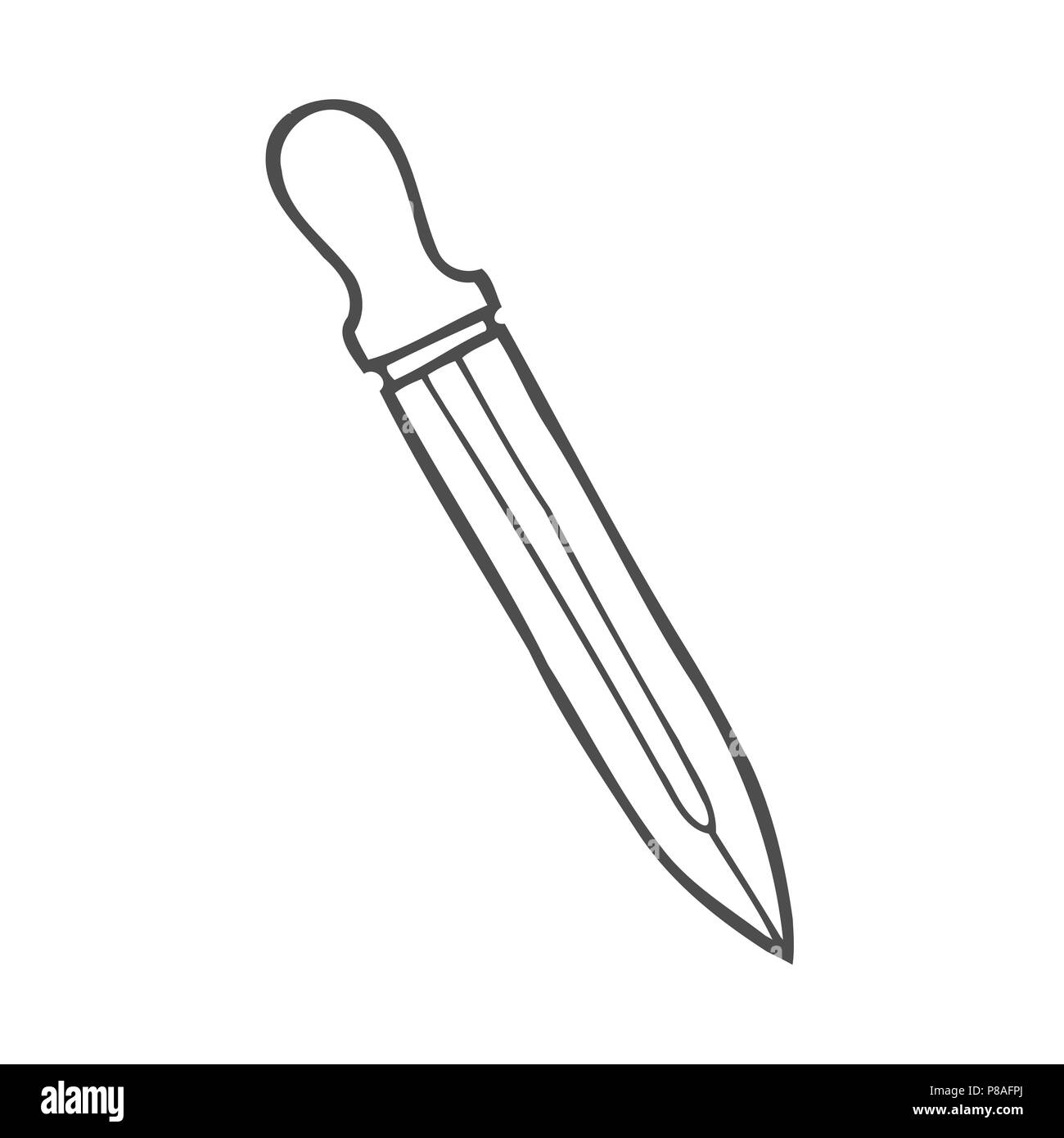Contour image of dagger. Vector illustration isolated on white ...