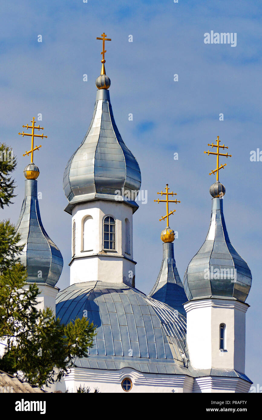 strict and at the same time beautiful features of the church with white ...