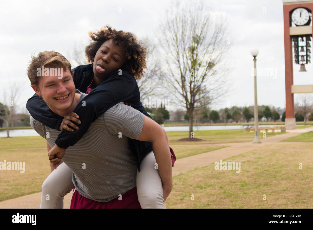 Two friends playing together Stock Photo - Alamy