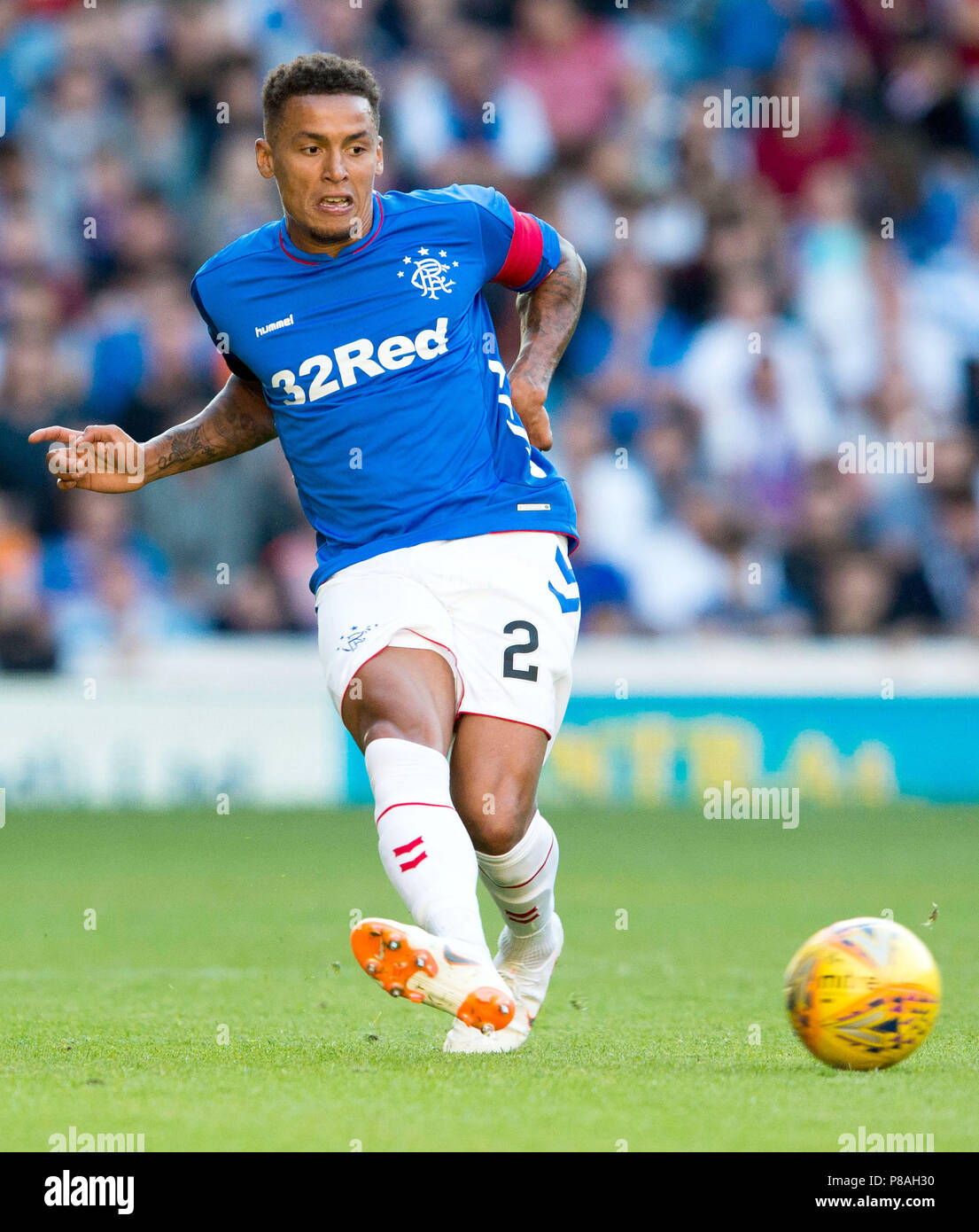 Rangers James Tavernier in action during a pre-season friendly match at ...