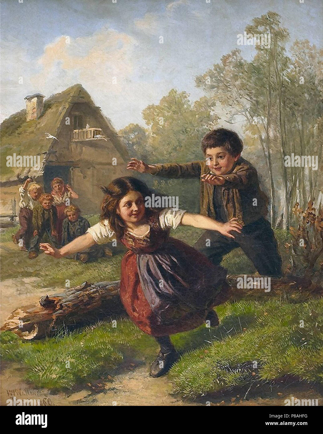 Wallander Josef Wilhelm - Children Playing Stock Photo - Alamy