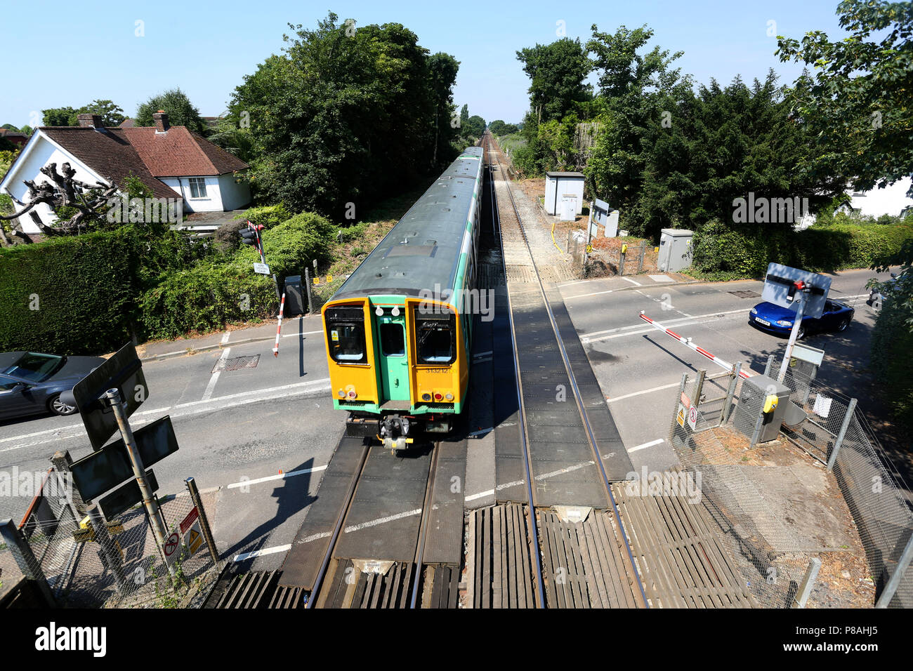 Bosham Train Station Railway Crossing, West Sussex, UK Stock Photo - Alamy