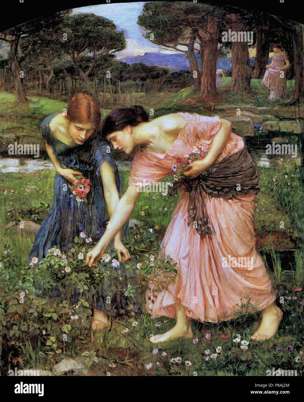 Waterhouse John William - Gather Ye Rosebuds While Ye May 2 Stock Photo ...
