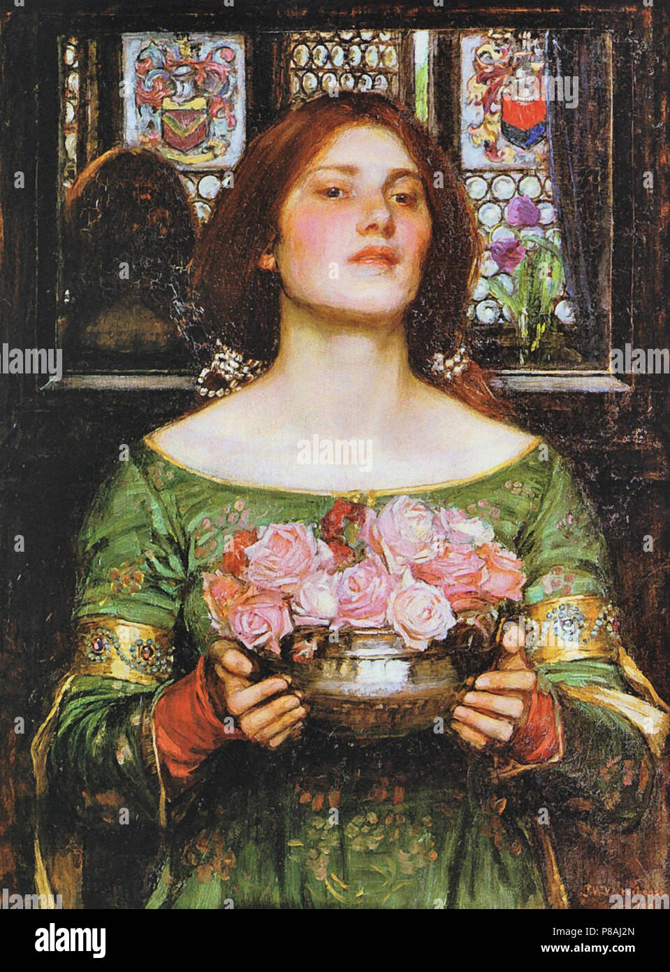 Waterhouse John William - Gather Ye Rosebuds Stock Photo - Alamy