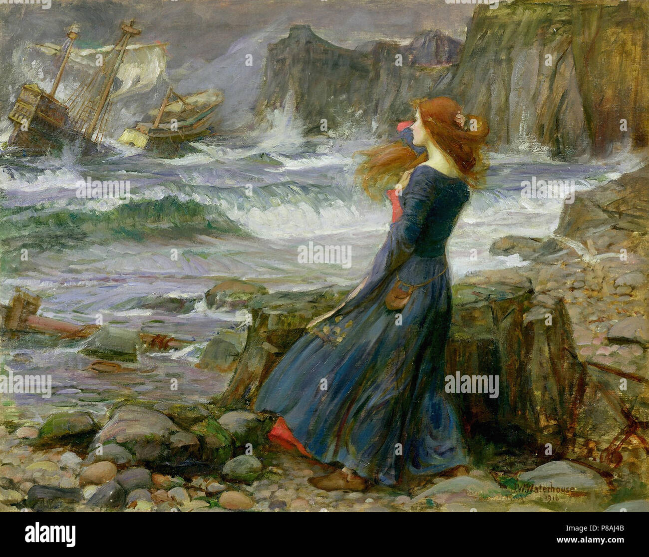 Waterhouse John William - Miranda the Tempest 1 (Study Stock Photo - Alamy