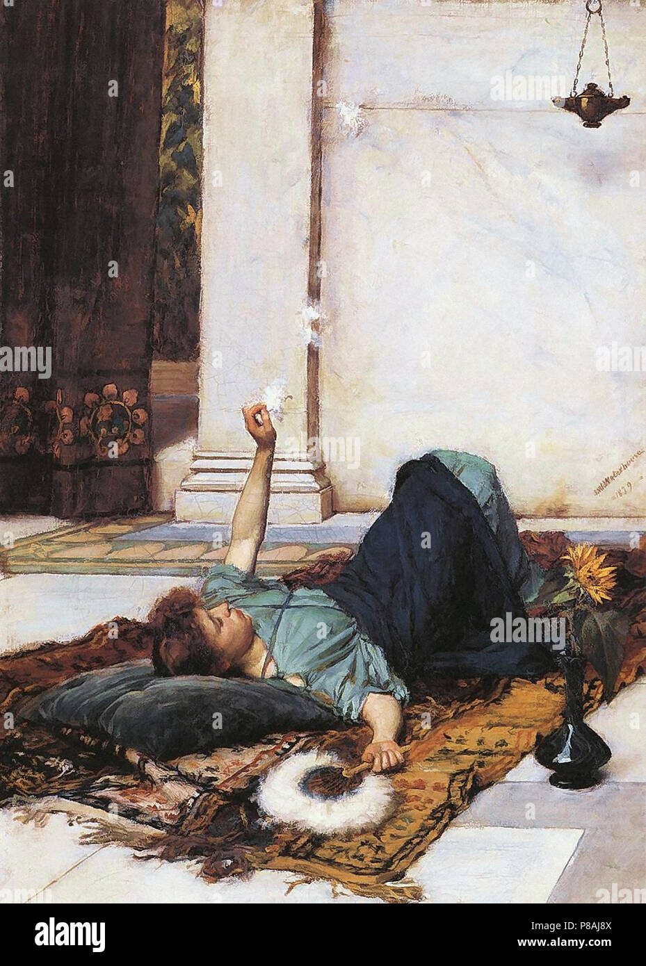 Waterhouse John William - the White Feather Fan (Dolce Far Niente Stock ...