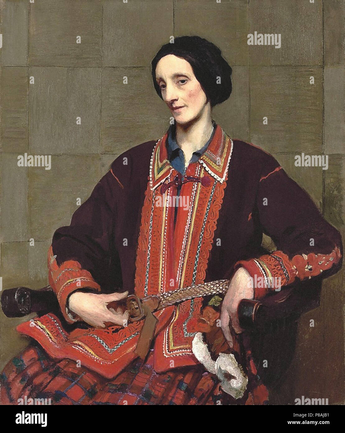 Watson George Spencer - Hilda Spencer Watson in a Red Embroidered ...