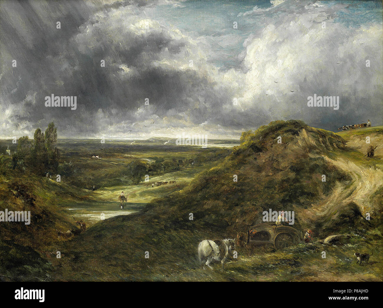 Watts Frederick Waters - View of Chalk Pits Hampstead Heath Stock Photo ...