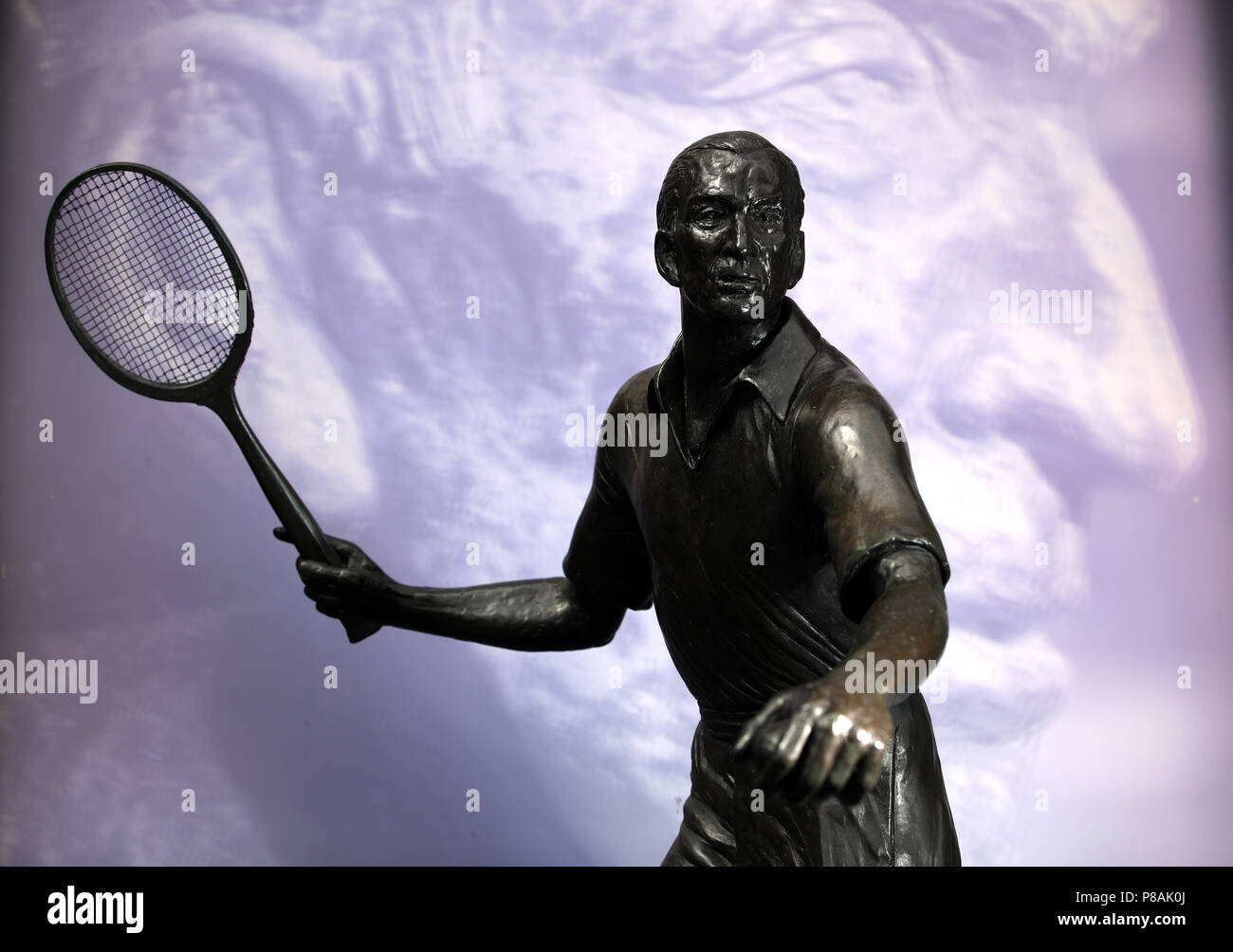 The Fred Perry statue within the grounds on day eight of the Wimbledon ...