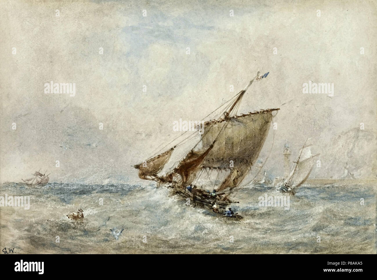 Weatherill George - Shortening Sail off Whitby Stock Photo - Alamy