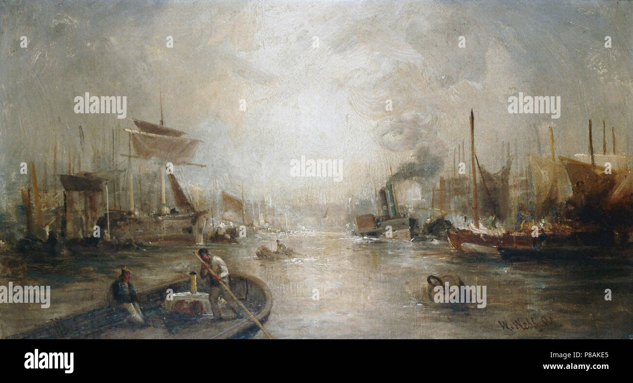 Webb William Edward - a Busy River Scene Stock Photo - Alamy
