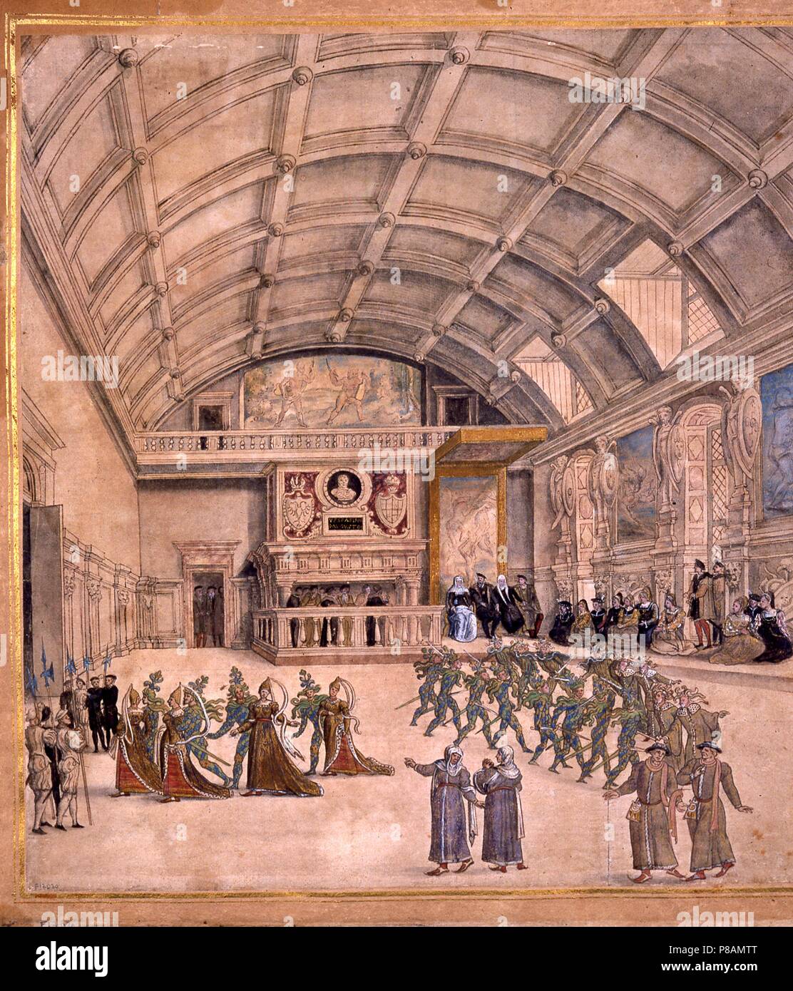 The throne hall of the castle in Binche. Museum: Royal Library of ...