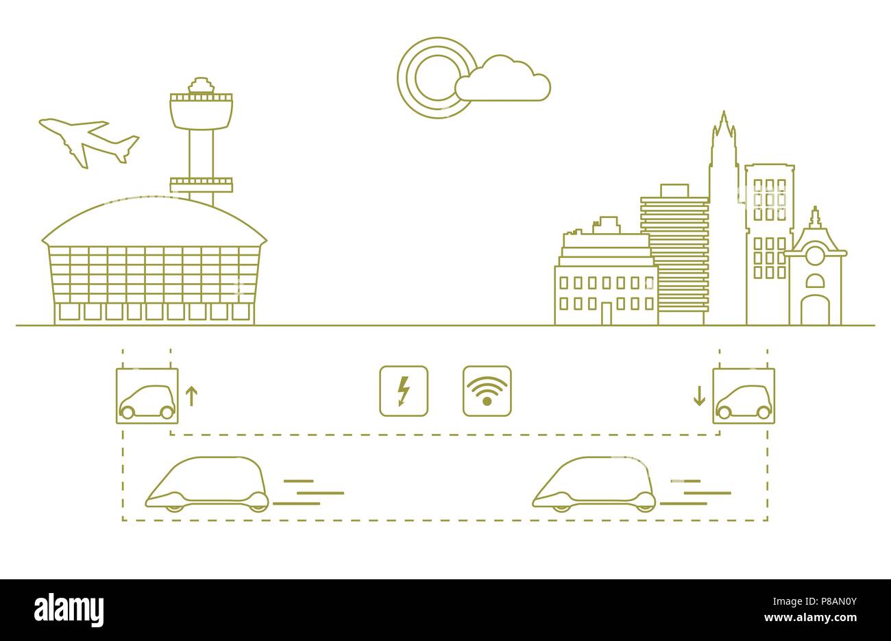 High-speed transportation of passengers from the city to the airport ...
