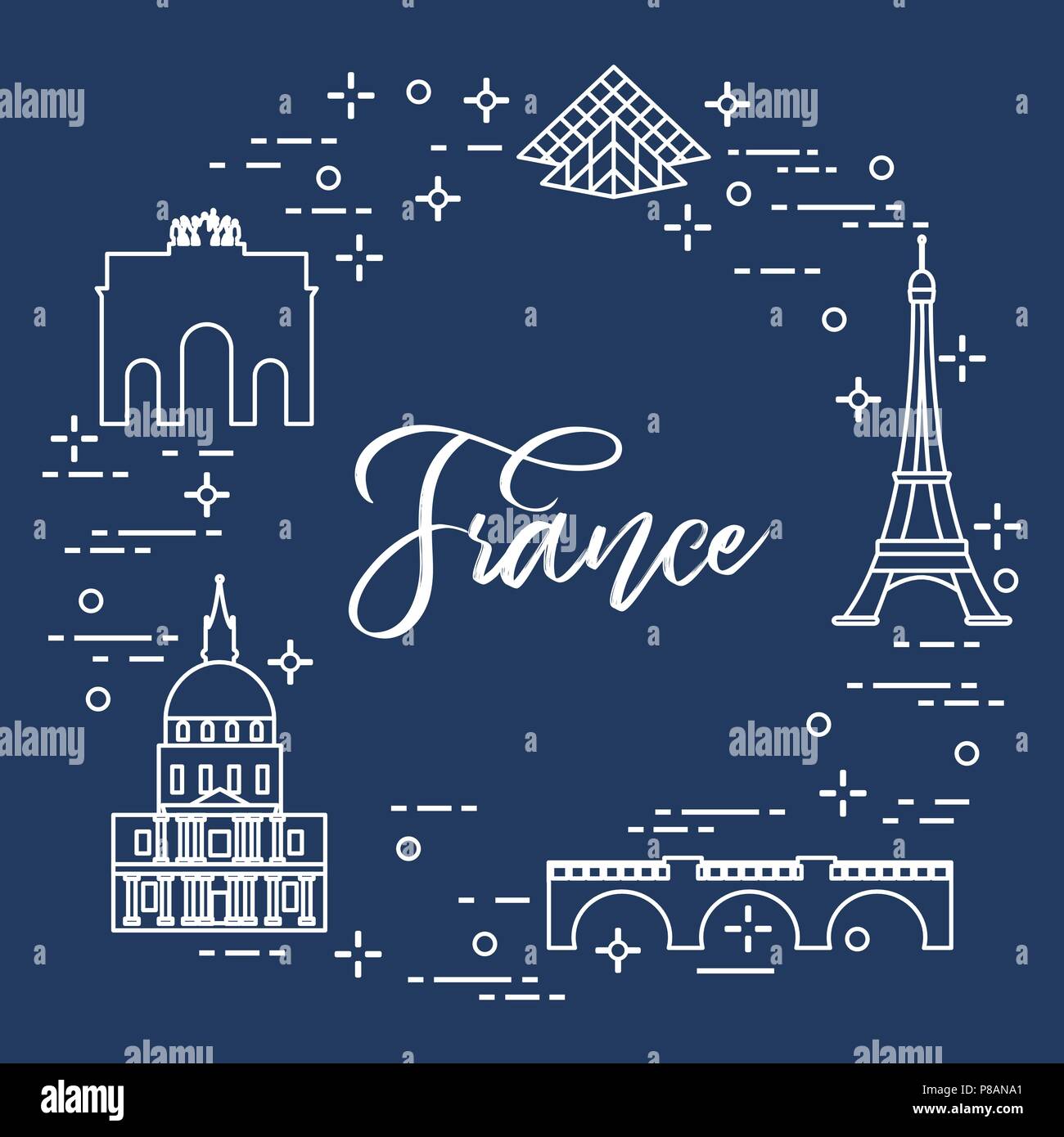 Famous buildings of Paris. Symbols and landmarks. Travel and leisure ...