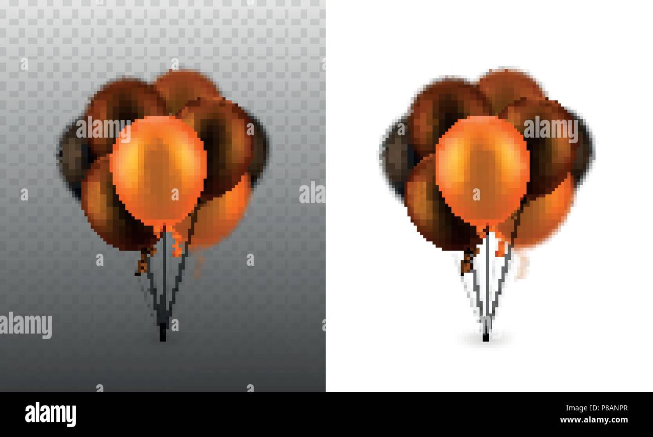 Stock vector illustration realistic Inflatable flying set balloons ...