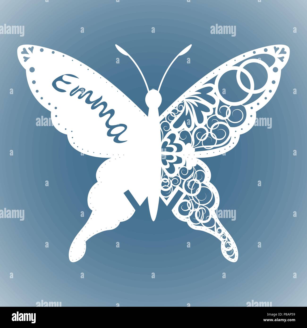 vector butterfly, Laser cutting wedding card, Decorative card. paper ...
