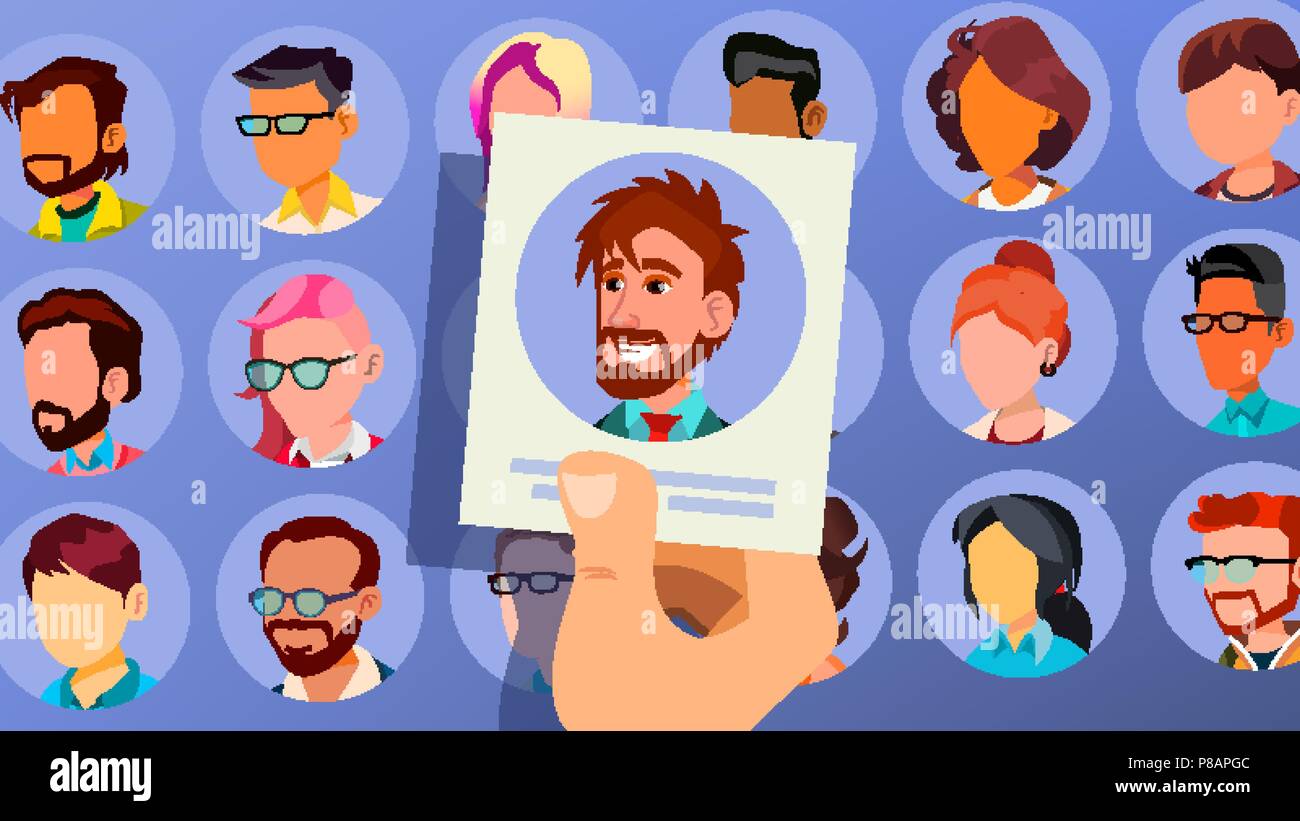 Human Recruitment Vector. Man. Business Man Picked In Recruitment. Pick ...