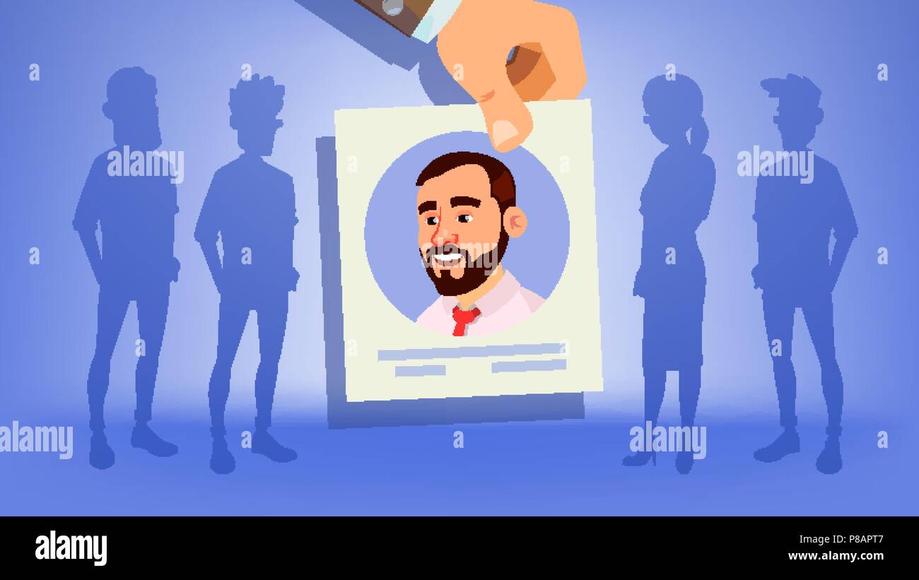 Human Recruitment Vector. Man. Vacancy Concept. Select And Choice ...