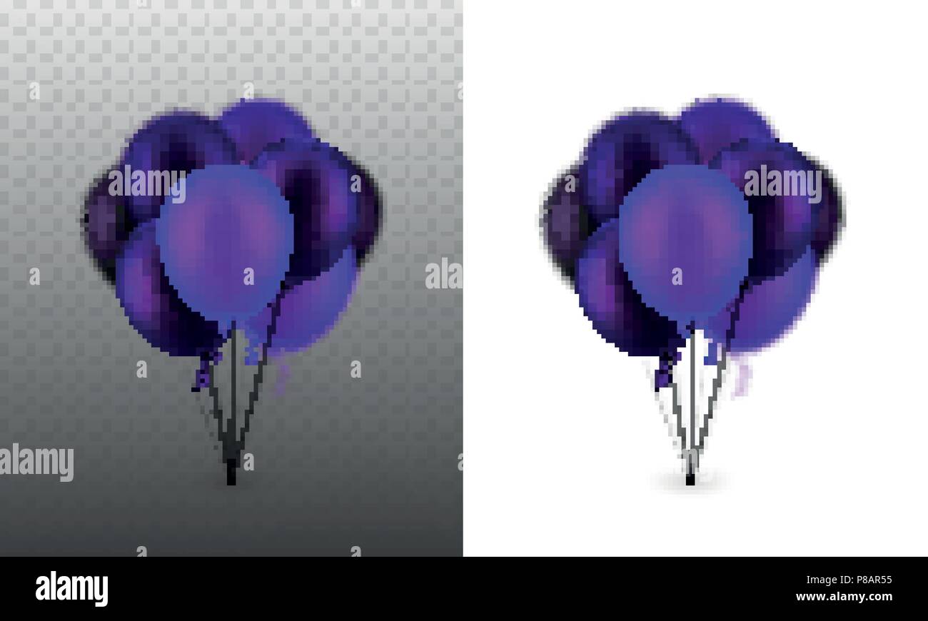 Stock vector illustration realistic Inflatable flying set balloons ...