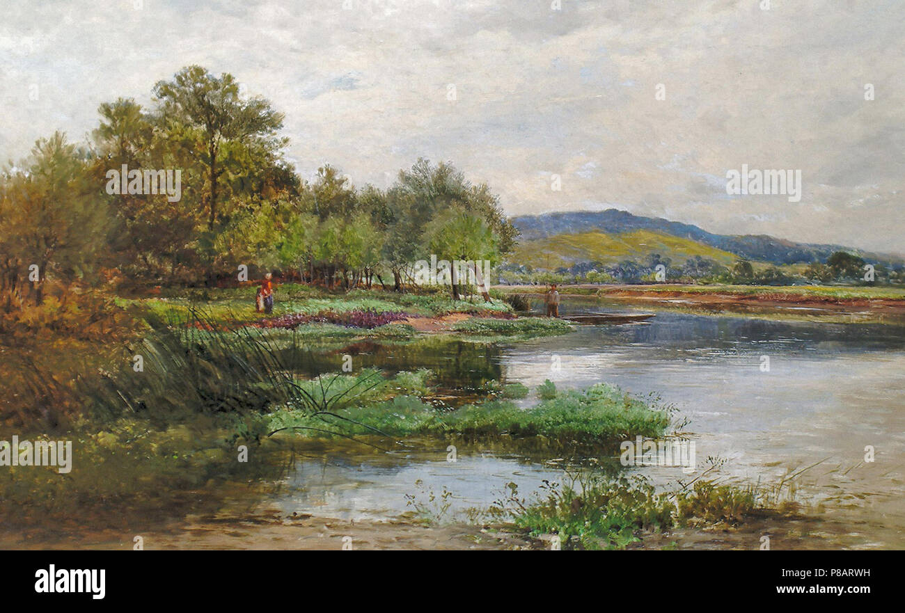 Williams Alfred Walter - Figures by the River Stock Photo - Alamy
