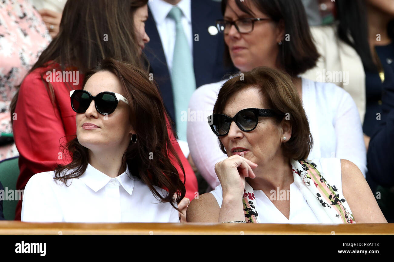 Michelle and Lorraine Dockery in the royal box on centre court on day ...
