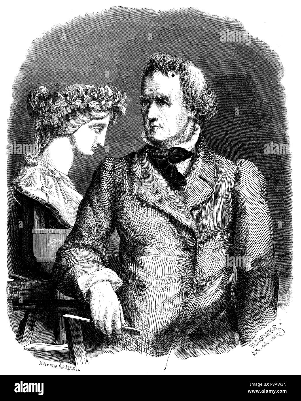 Rauch, Christian Daniel (1777-1857), German sculptor, Illner u Herbert ...