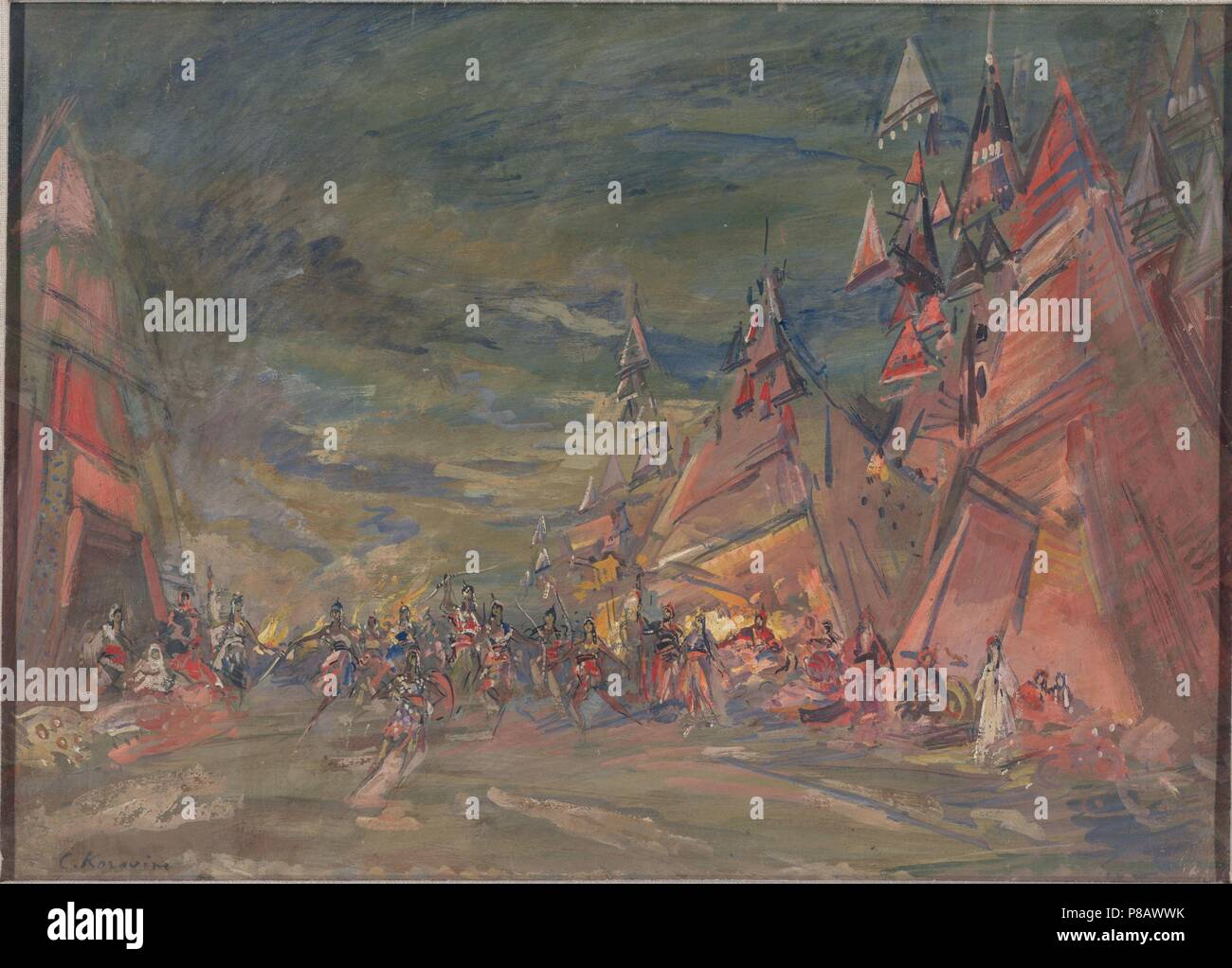 The Polovtsian camp. Stage design for the opera Prince Igor by A ...