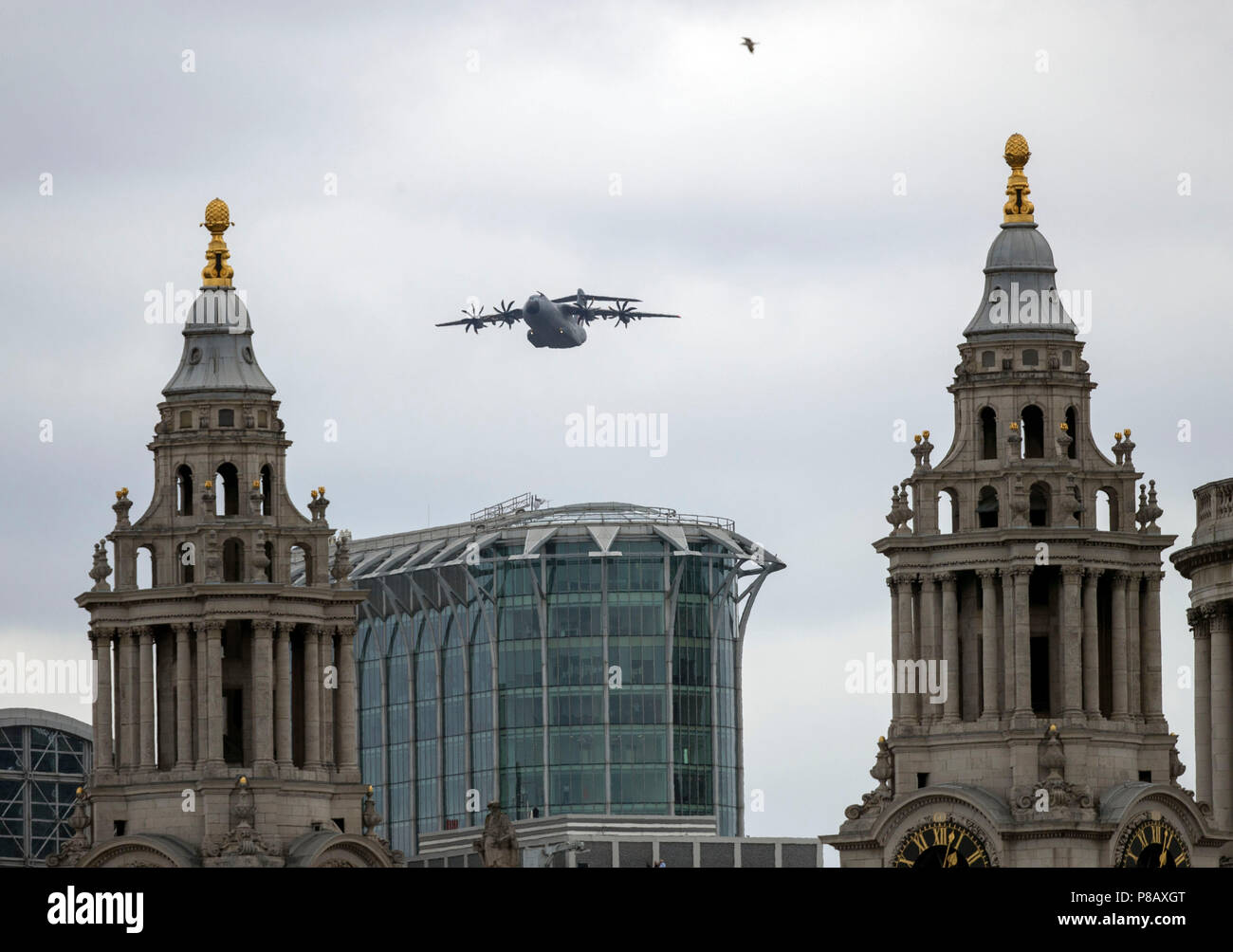 An RAF A400M Atlas takes part in a flypast over central London to mark ...