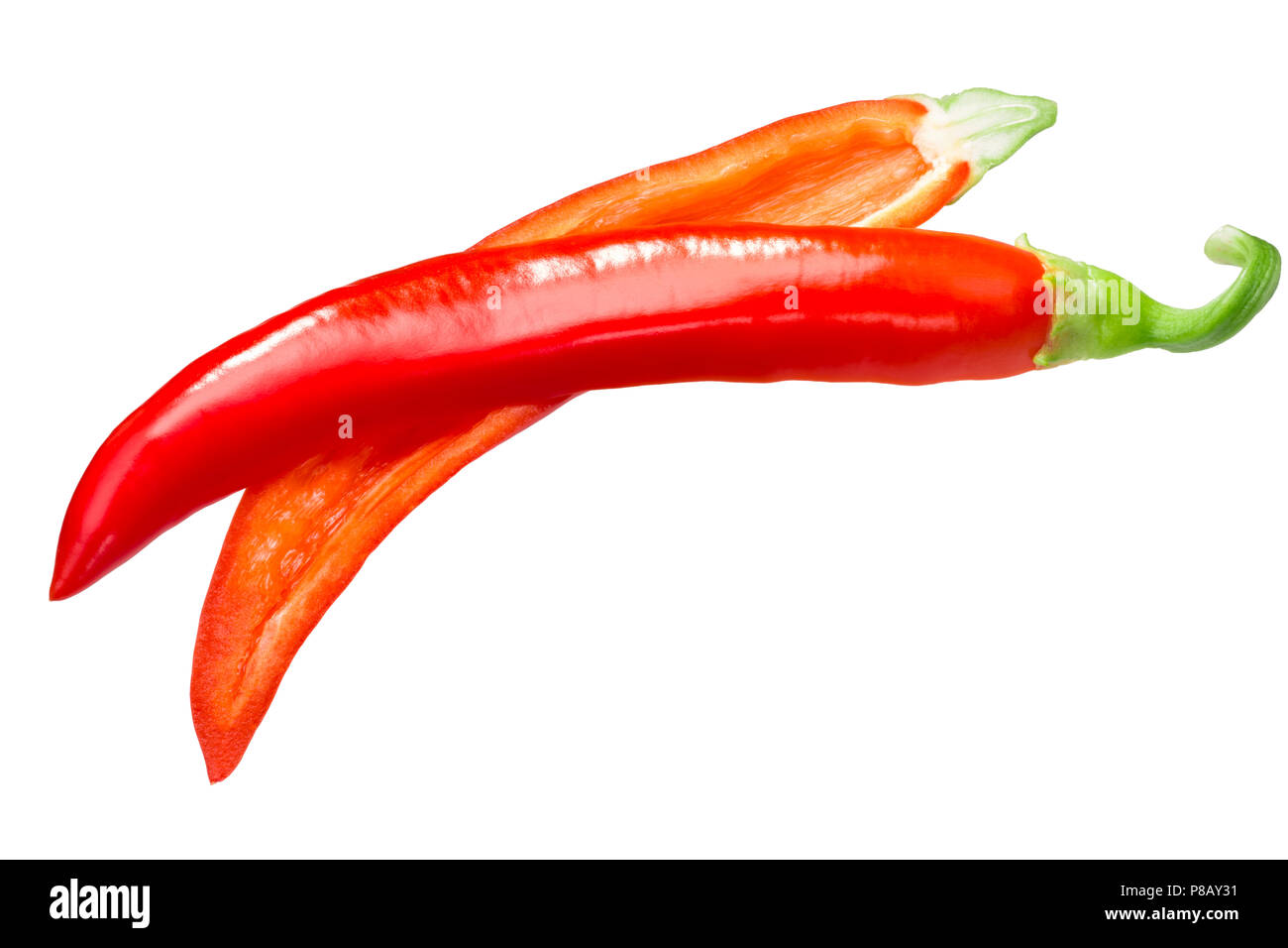 Budai Csipos Paprika Hungarian Pepper, ripe split pod Stock Photo - Alamy