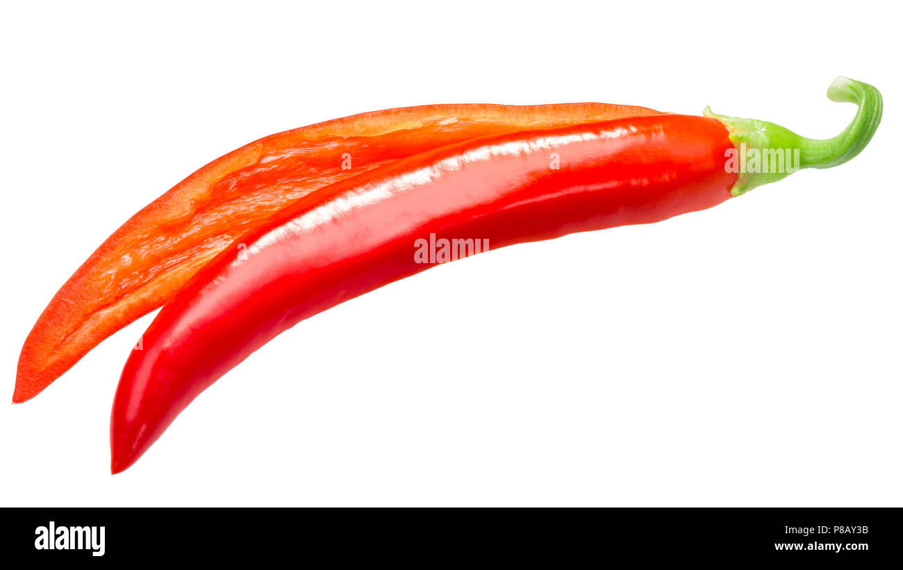 Budai Csipos Paprika Hungarian Pepper, ripe split pod Stock Photo - Alamy