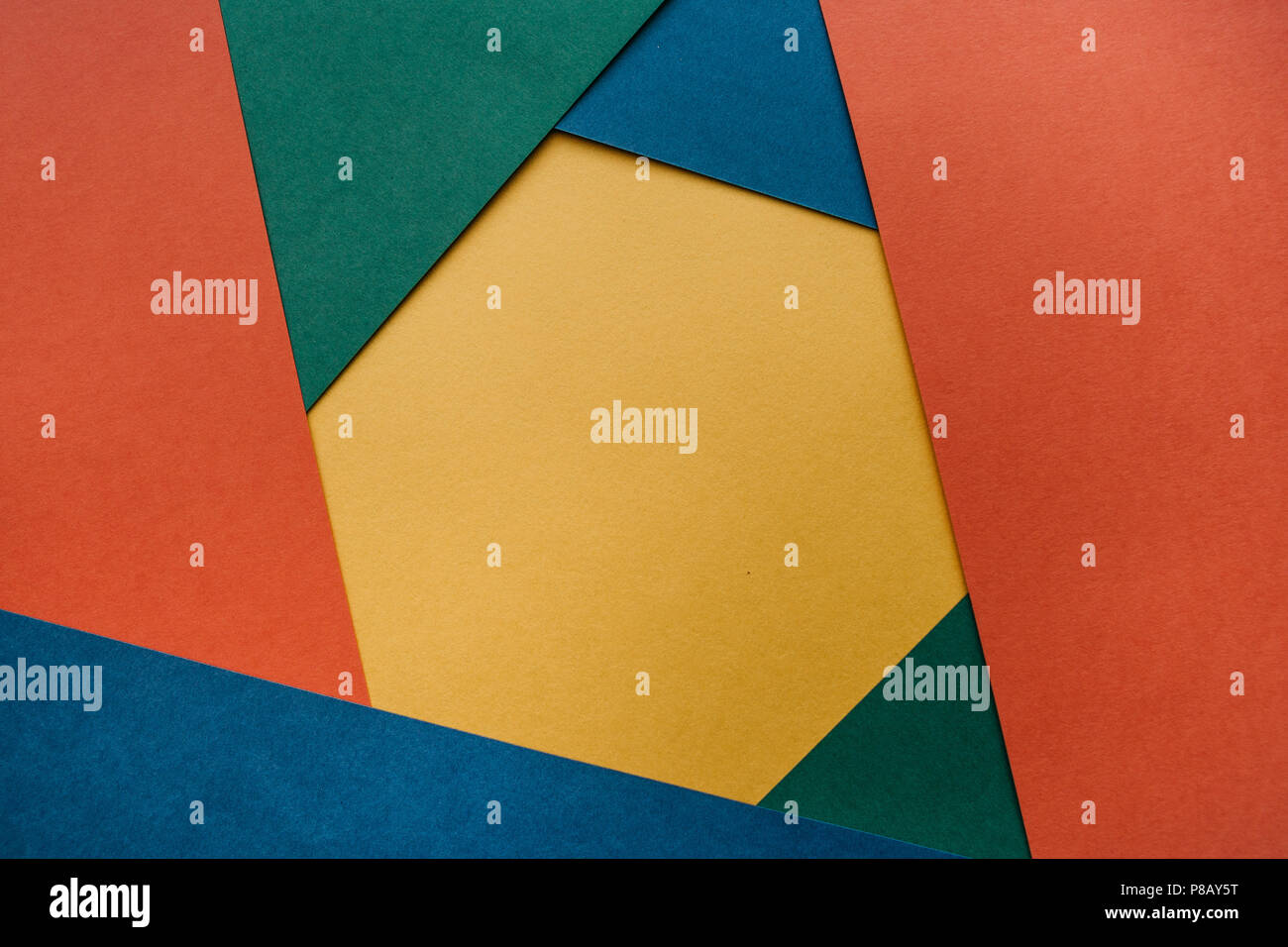 Multicolored paper forming a geometric form with space for text Stock ...