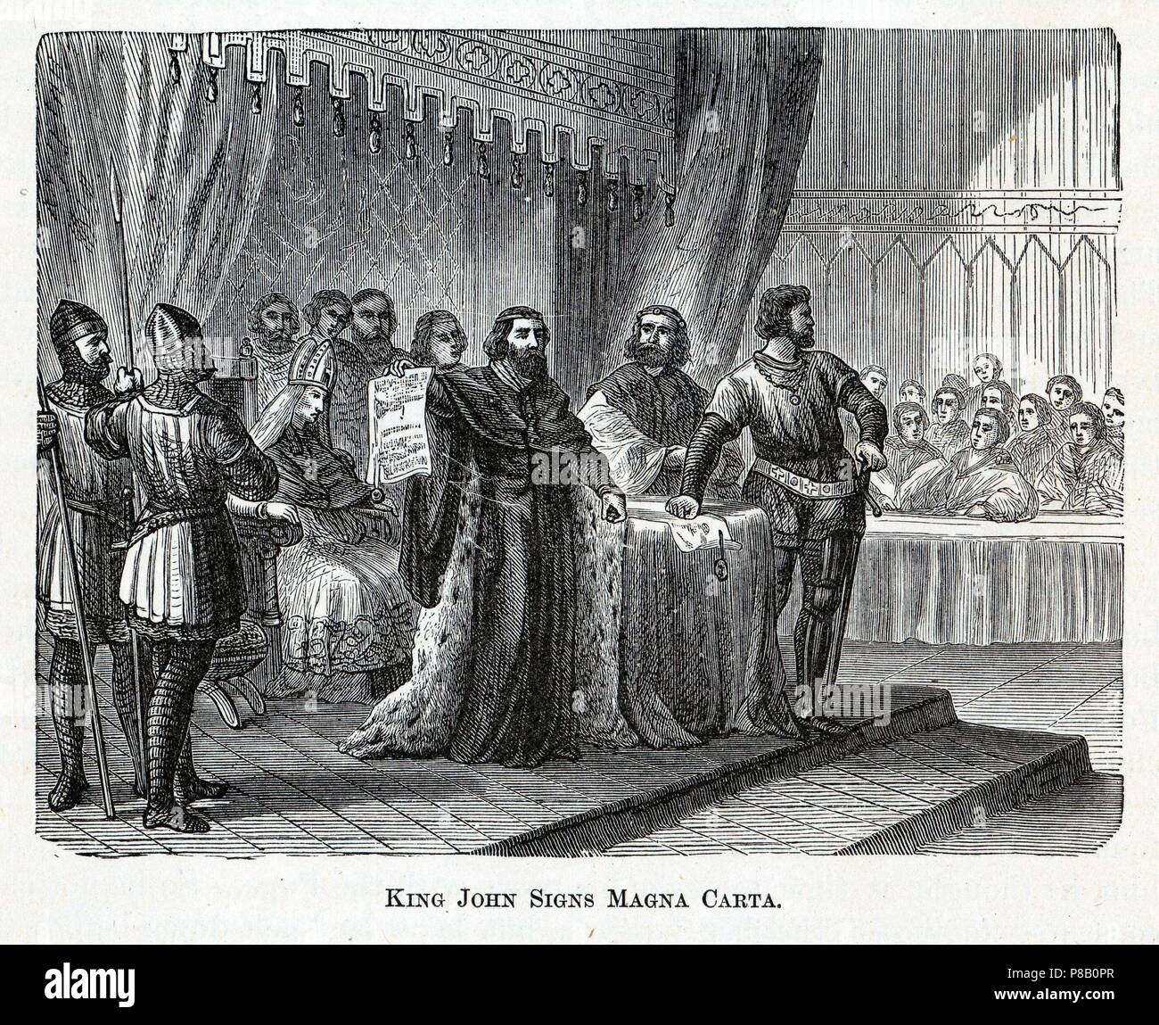 King John Signs Magna Carta. Museum: PRIVATE COLLECTION Stock Photo - Alamy