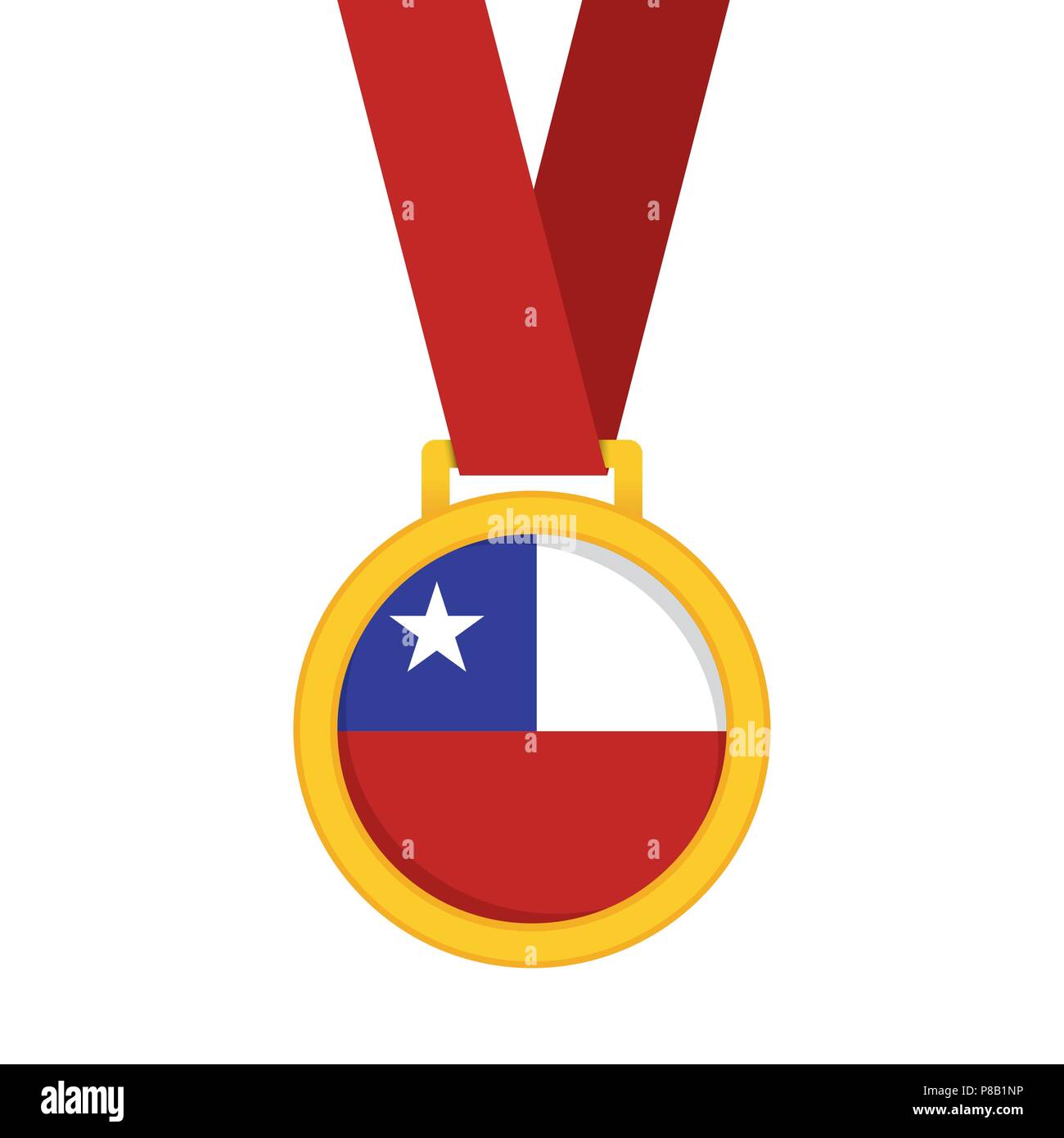Chile national flag gold first place winners medal Stock Vector Image ...