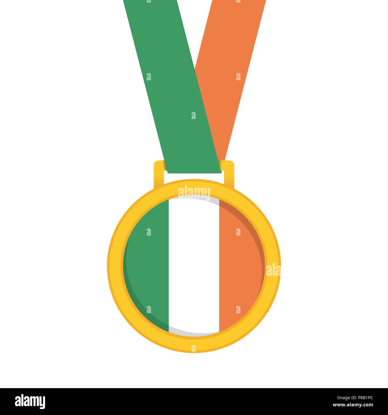 Ireland national flag gold first place winners medal Stock Vector Image ...