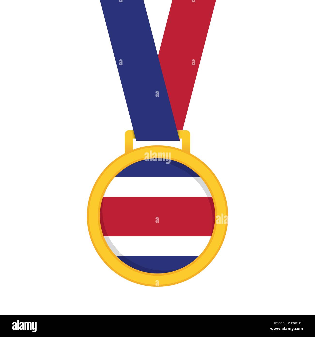 Costa Rica national flag gold first place winners medal Stock Vector ...