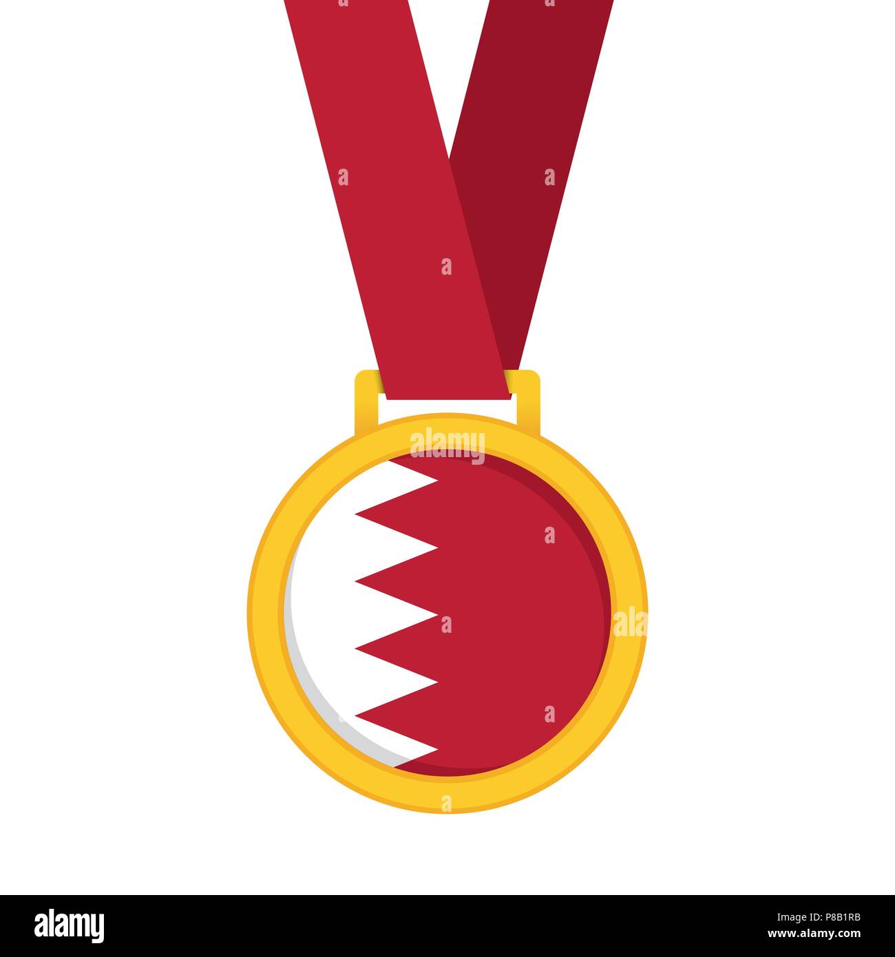Bahrain national flag gold first place winners medal Stock Vector Image ...