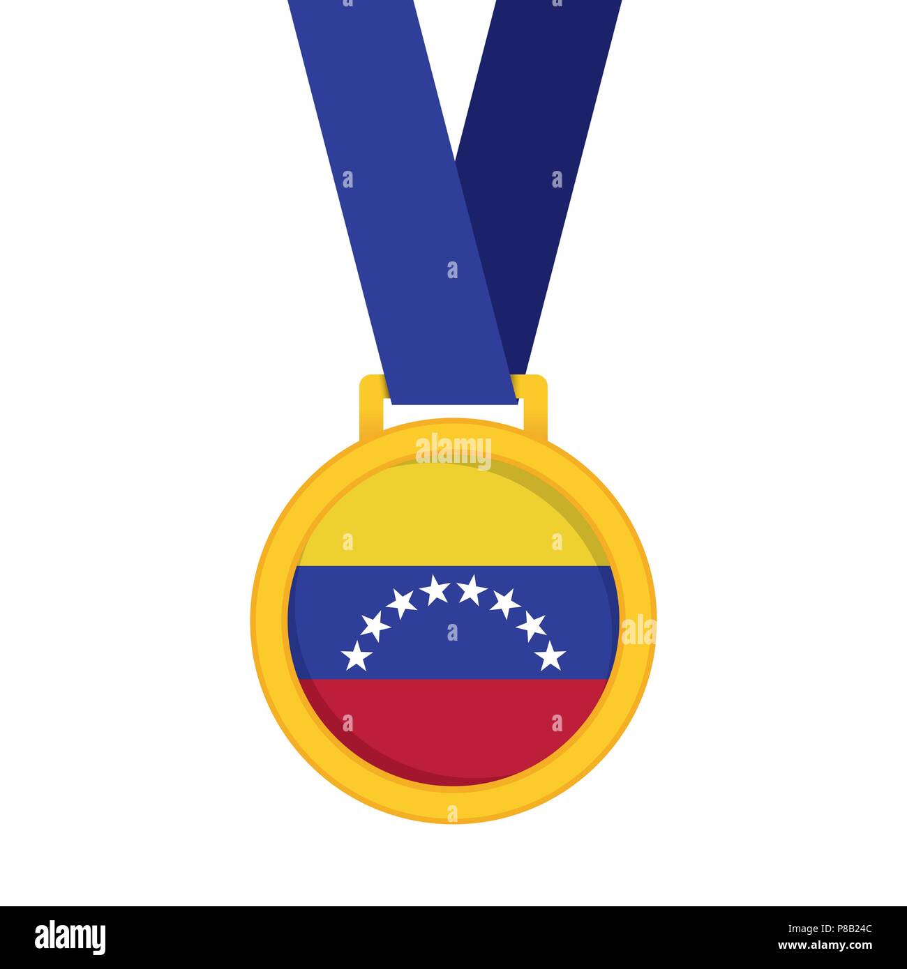 Venezuela national flag gold first place winners medal Stock Vector ...