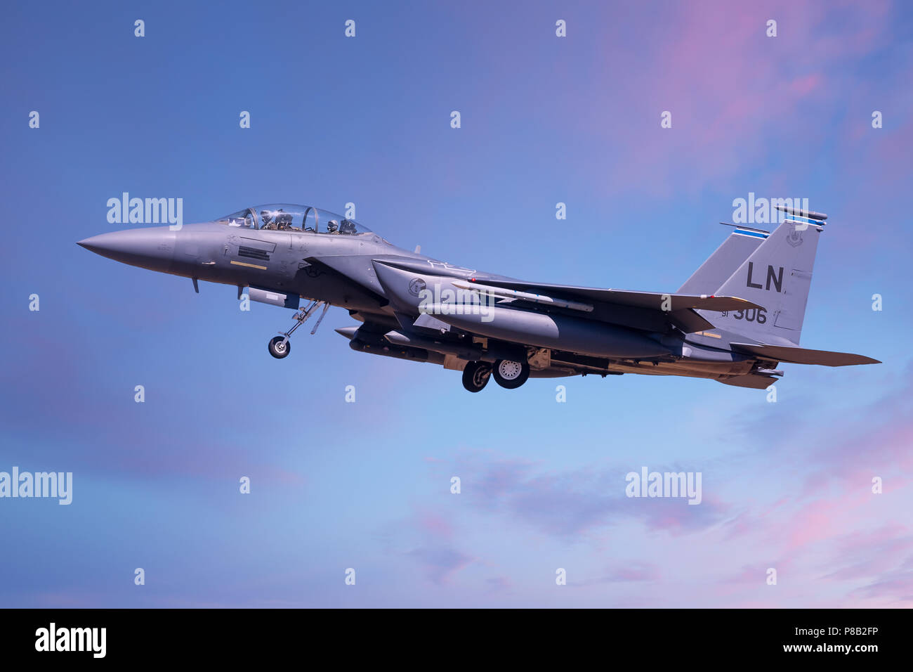 F15 Strike Eagle coming in to land at RAF Lakenheath United States Air ...